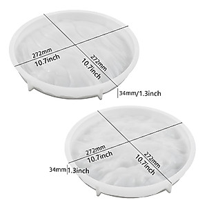 Yalulu 2Pcs Ocean Wave Tray Silicone Resin Mold, Geode Agate Platter Epoxy Silicone Casting Molds, Silicone Tray Resin Mold Plate Epoxy Resin Mold