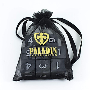Paladin Roleplaying Gray and Black Dice - 8 D6 Set - 'Claws of Darkness'