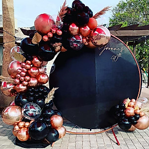 134pcs Macaron Orange Balloon Garland Arch Kit Metallic Chrome Ballons with 4D Globos and Rose Gold Confetti Latex Balloon Wedding Birthday Party Decor Baby Shower (Gold Pink Rose Gold)