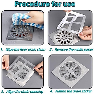 Disposable Hair Drain Stickers, Drain Mesh Strainer for Bathroom Laundry Bathtub Kitchen,for Human & Pet(50pcs)