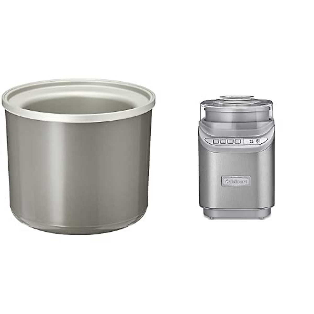 Cuisinart ICE-70 Electronic Ice Cream Maker, Brushed Chrome & Cuisinart ICE-30RFB 2-Quart Freezer Bowl