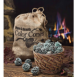 Plow & Hearth Flame Color Changing Pine Cones Fireplace Accessory