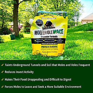 Nature's MACE Mole & Vole Repellent 22lb Granular/Covers 17,600 Sq. Ft. / Keep Moles & Voles Out of Your Lawn and Garden/Guaranteed to Repel Moles/Safe to use Around Home, Children, & Plants