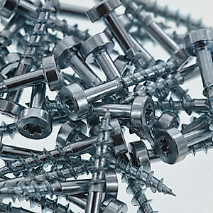 Milescraft 7351 Wood Pocket Hole Screws - #7 x 1" Pan Head with Coarse Thread (500pc.), Torx Drive Self-Tapping, For Indoor Use