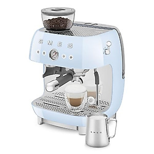 Smeg Retro Semi-Automatic Espresso Machine, EGF03PBUS, Pastel Blue