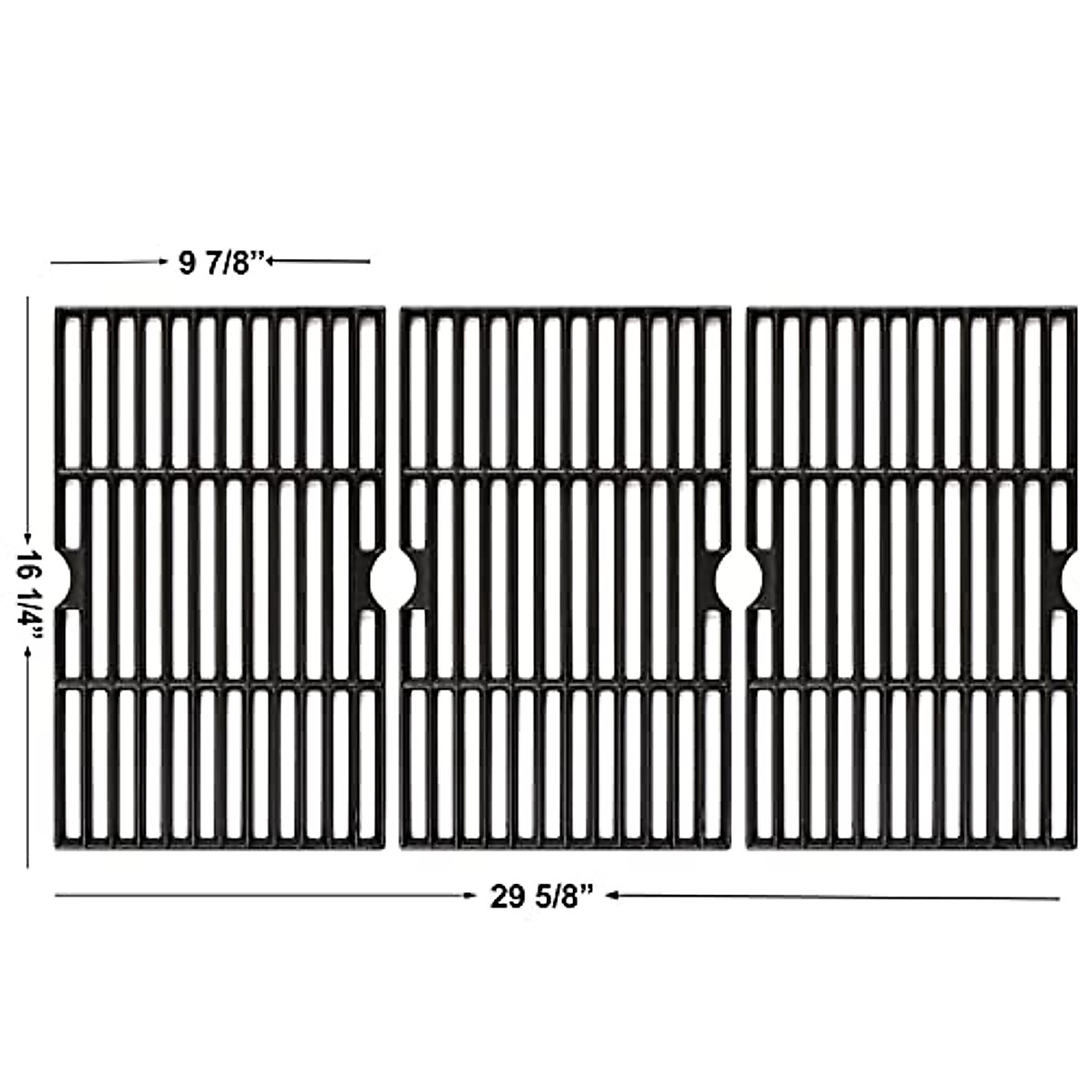 Hisencn Grill Grates Replacement for DGF510SBP, DGF510SSP, DGF510SSP-D, Uniflame GBC1059WB, GBC1059WE-C, Cast Iron Cooking Grid For Backyard Grill BY12-084-029-98 and Other Gas Grill Models, 16 1/4 in