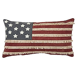 Primitives by Kathy 30505 Patriotic Throw Pillow, 19 x 10-Inch, American Flag
