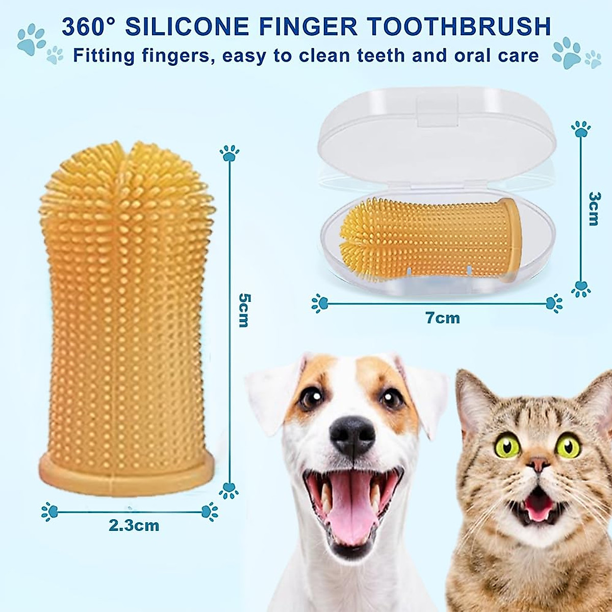 Generic Dog Tooth Brush, Dog Tooth Brushing Kit, Cat Toothbrush, Pet Brushing Kit,Dog Teeth Cleaner Keep Your Pet's Smile Bright with Our Premium Dental Care Tool Dog Finger Tootthbrush Silicon