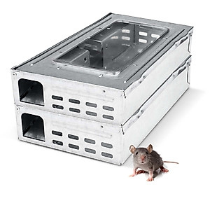 Tin Cat Multi-Catch and Release Humane Live Mouse Trap with Clear Window Lid for Indoor Outdoor Use | Sold by Canadian Supplier Local Pest Control (2 Pack)