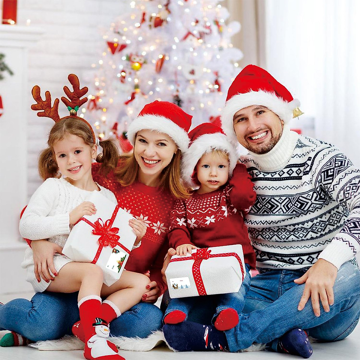 Christmas Sealing Sticker Christmas Stickers Labels Christmas Name Seal sticker8 Pieces of 72 Pieces, Christmas Element Name Label Christmas Label Stickers Decorate Christmas Accessories