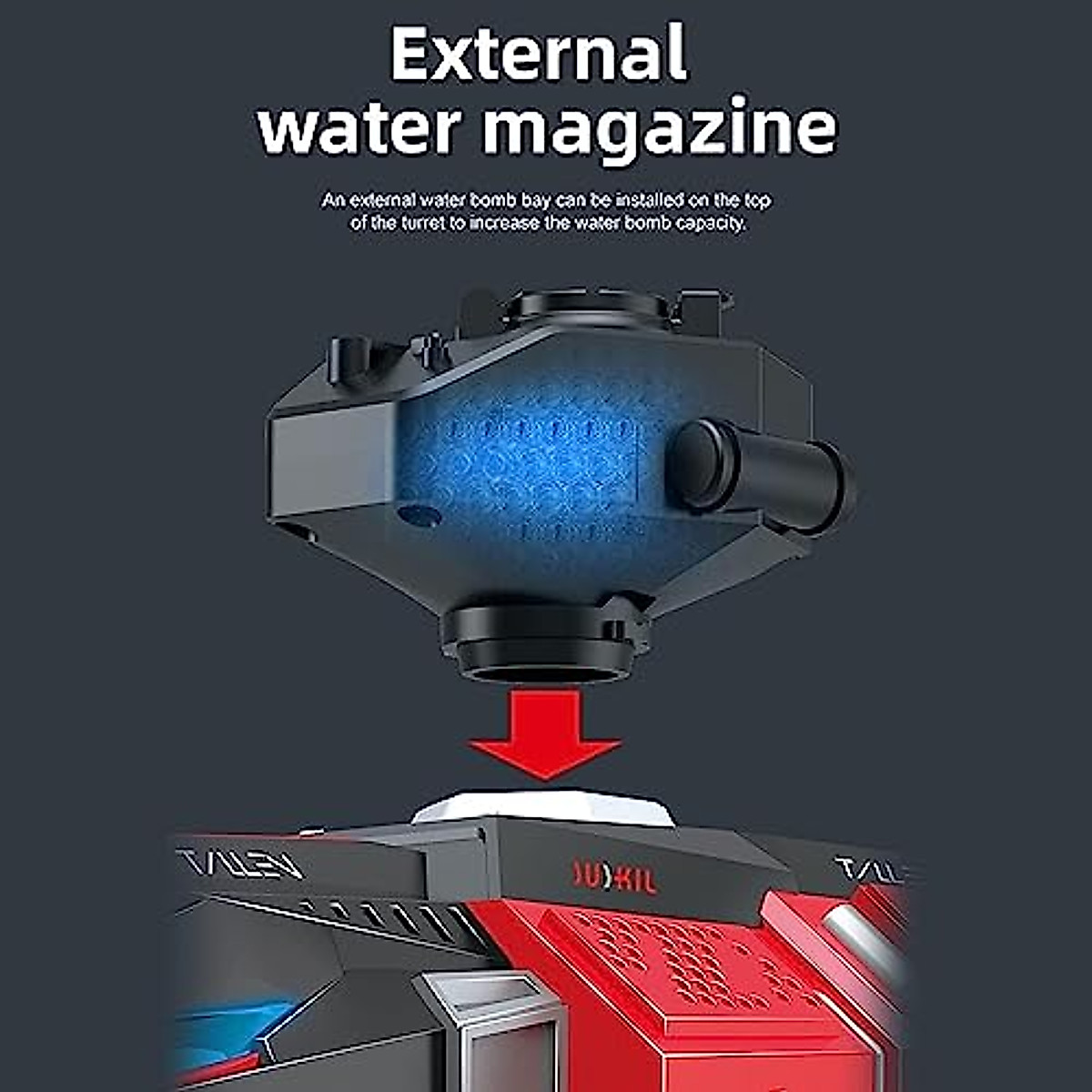 RACENT RC Crawler 1:12 Scale Water Bullet Shooting Remote Control Cars, 6WD All Terrain RC Truck with Colorful Led Lights, Rechargeable Battery, Toy Gift for Boys Girls Kids