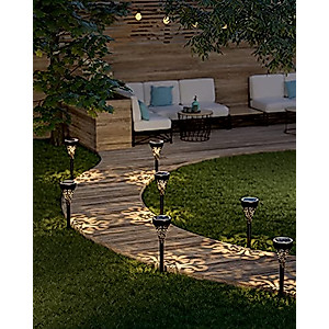 JACKYLED Solar Pathway Lights Outdoor, 6 Pack Solar Walkway Lights Outdoor Waterproof LED Garden Decorative Lighting Landscape Path Lights for Patio Sidewalk Yard Lawn Driveway Backyard, Warm White