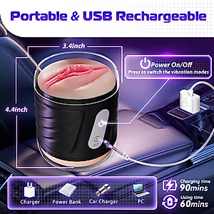 Male Masturbator Sex Toys for Men, Lifelike Adult Male Sex Toys 10 Vibrations, Sex Toy for Men Open-Ended Penis Pump Fleshy Textured Adult Toys for Men, Sex Machine Male Vibrators Stroker Realistic