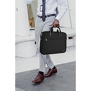 Ferkurn Laptop Bag Case Women Men Computer Bag for HP Envy Pavilion Omen/LG Gram/MSI/Dell Inspiron XPS/Lenovo Thinkpad/ASUS/Acer, Shoulder Strap Carrying Briefcase Messenger Bag, Black, 15 15.6 Inch