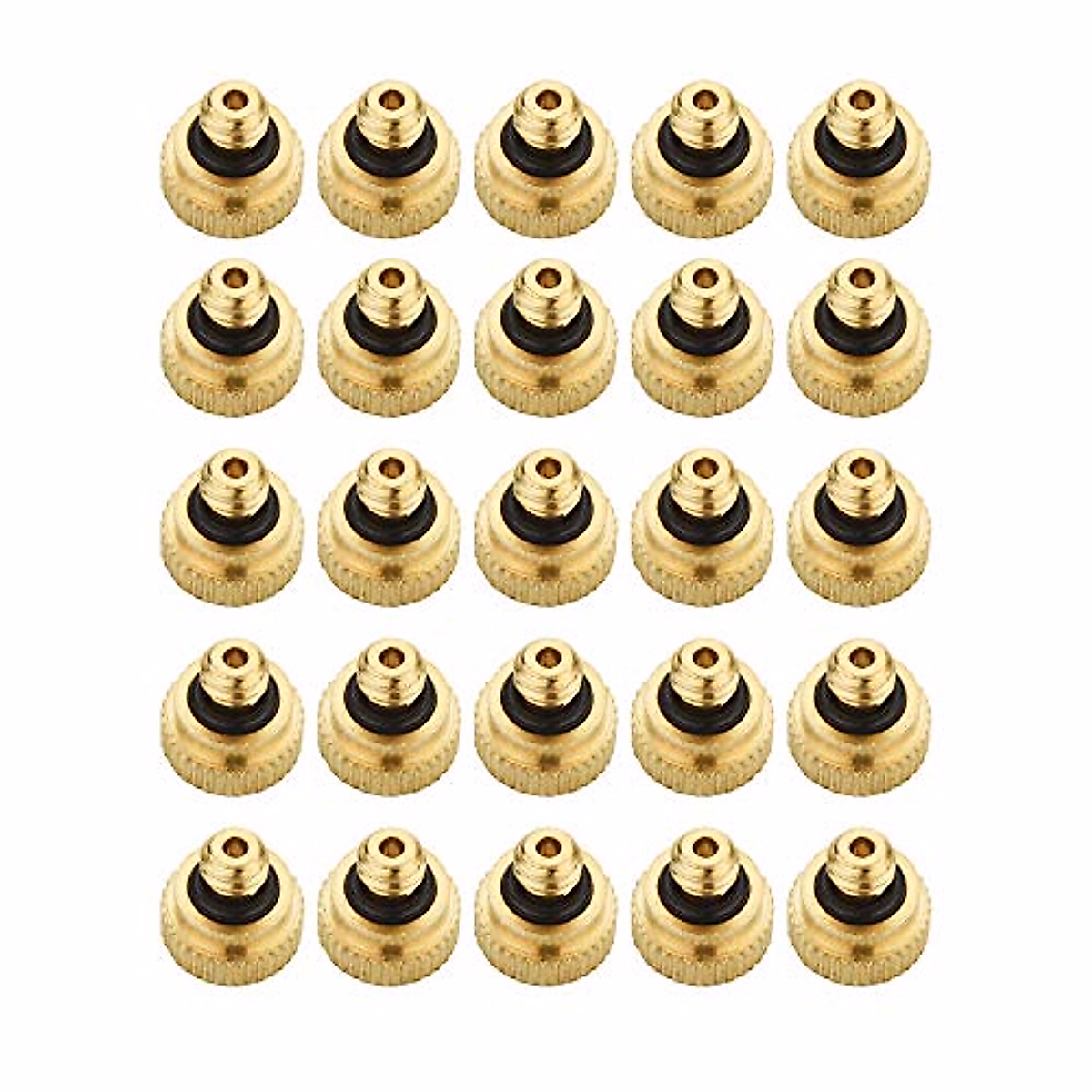 Bluecell 10pcs 0.3MM Orifice 10/24 Screw Thread Brass Cold Misting Nozzle & 10pcs Misting Brass Plug for Outdoor Cooling System Green House Irrigating System