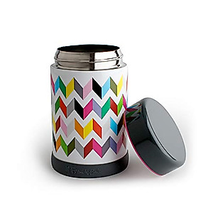 French Bull Stainless Steel Leak Proof Hot Lunch Thermos Vacuum Insulated Food Soup Jar Container, Easy Grip Lid, 16oz, Ziggy