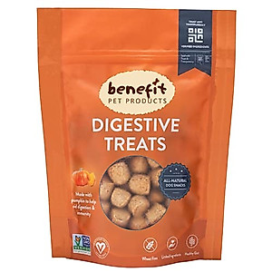 Benefit Biscuits, All Natural Dog Treats, Certified Vegan, Non GMO, Wheat Free, Healthy Dog Biscuits, Made in USA (Pumpkin, Large Bag (1lb))