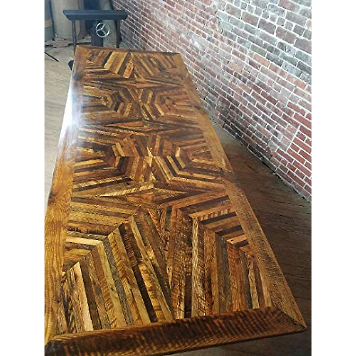 Custom Reclaimed Wood Inlayed Dining Table