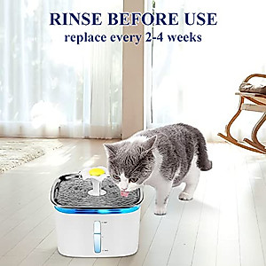 HomeFio 16 Pack Cat Fountain Filter & 16 Pack Replacement Pre-Filter Sponges Compatible with 95oz/2.8L Pet Fountain Cat Water Fountain Filters