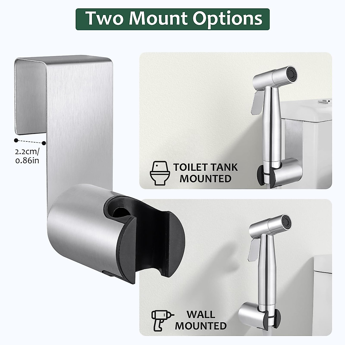 JiGiU Bidet Sprayer for Toilet Handheld Bidet Sprayer Set Stainless Steel Spray Gun and Shower Sprayer Shattaf Toilet Attachment with Hose Easy to Install for Feminine, Baby Cloth, Diaper, Pet or Car