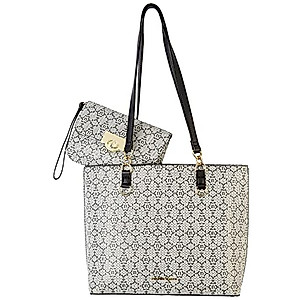 Nanette Lepore Lucrezia Logo Tote Shoulder Bag & Wristlet One Size Black/white