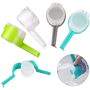 Kitchen Chip Bag Clips with Pour Spouts - 4 PCS Plastic Cap Sealer Clips for Food Storage
