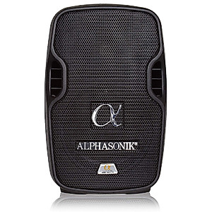 Alphasonik 8" Portable Rechargeable Battery Powered 800W Pro DJ Amplified Loud Speaker with 2 Wireless Microphones Echo Bluetooth USB SD Card Aux MP3 FM Radio PA System LED Ring Karaoke Tripod Stand