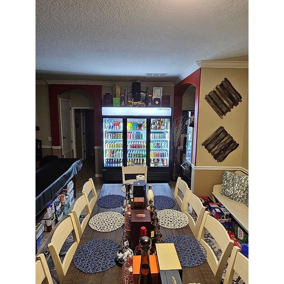 NAFCOOL Commercial Beverage Refrigerator Display Fridge, Three Glass Door Upright Merchandiser Drink Cooler LED Light Adjustable Shelves,ETL& NSF Approval,63.5 Cu Ft,BLACK