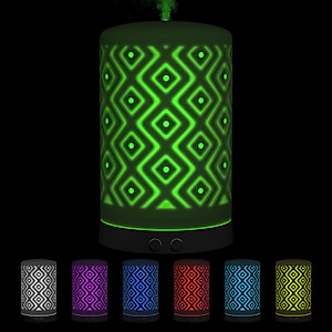 Essential Oil Diffusers Aromatherapy Humidifier: White Ceramic Aroma Infuser for Home Bedroom Office - Vaporizer for Room - Small Machine