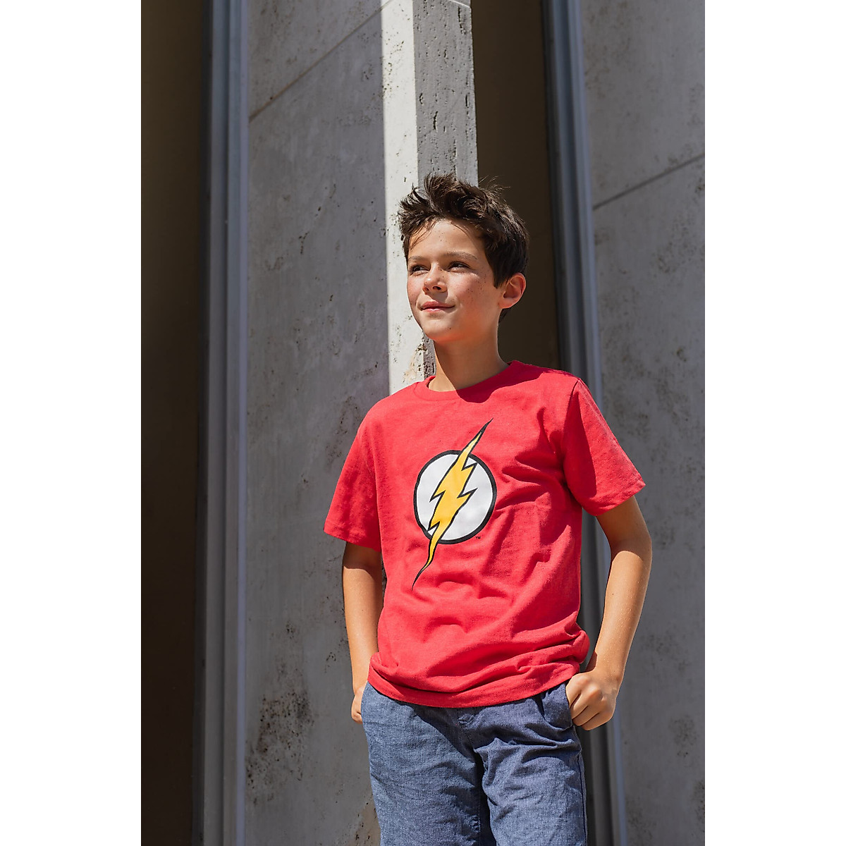 DC Comics Justice League The Flash Superman Batman Little Boys 3 Pack T-Shirts Red/Gray/Blue 7-8
