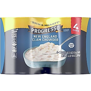 Progresso Rich & Hearty, New England Clam Chowder Soup, 18.5 oz., 4 Pack
