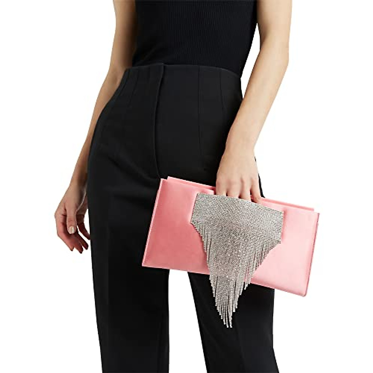 Giuseppe Zanotti, Josiane Crystal Clutches, One Size, Hot Pink
