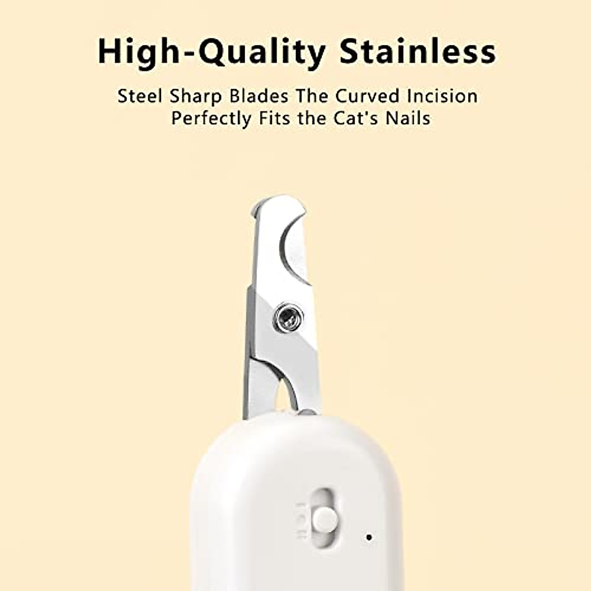 PAKEWAY Pet Nail Clipper with LED & -U-V Light, Cat Claw Trimmer with Ultra Bright LED Light for Nail Bloodline to Avoid Over Cutting, Sharp Angled Blade Grooming Tool for Dog Cat Rabbit Small Animals