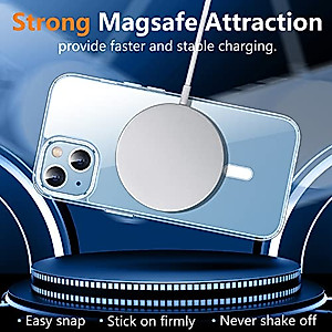 SPIDERCASE Clear Designed for iPhone 14 Case/iPhone 13 Case, Magnetic [2 Pcs Tempered Glass Screen Protector] [Military Grade Drop Protection] Slim Thin Cover