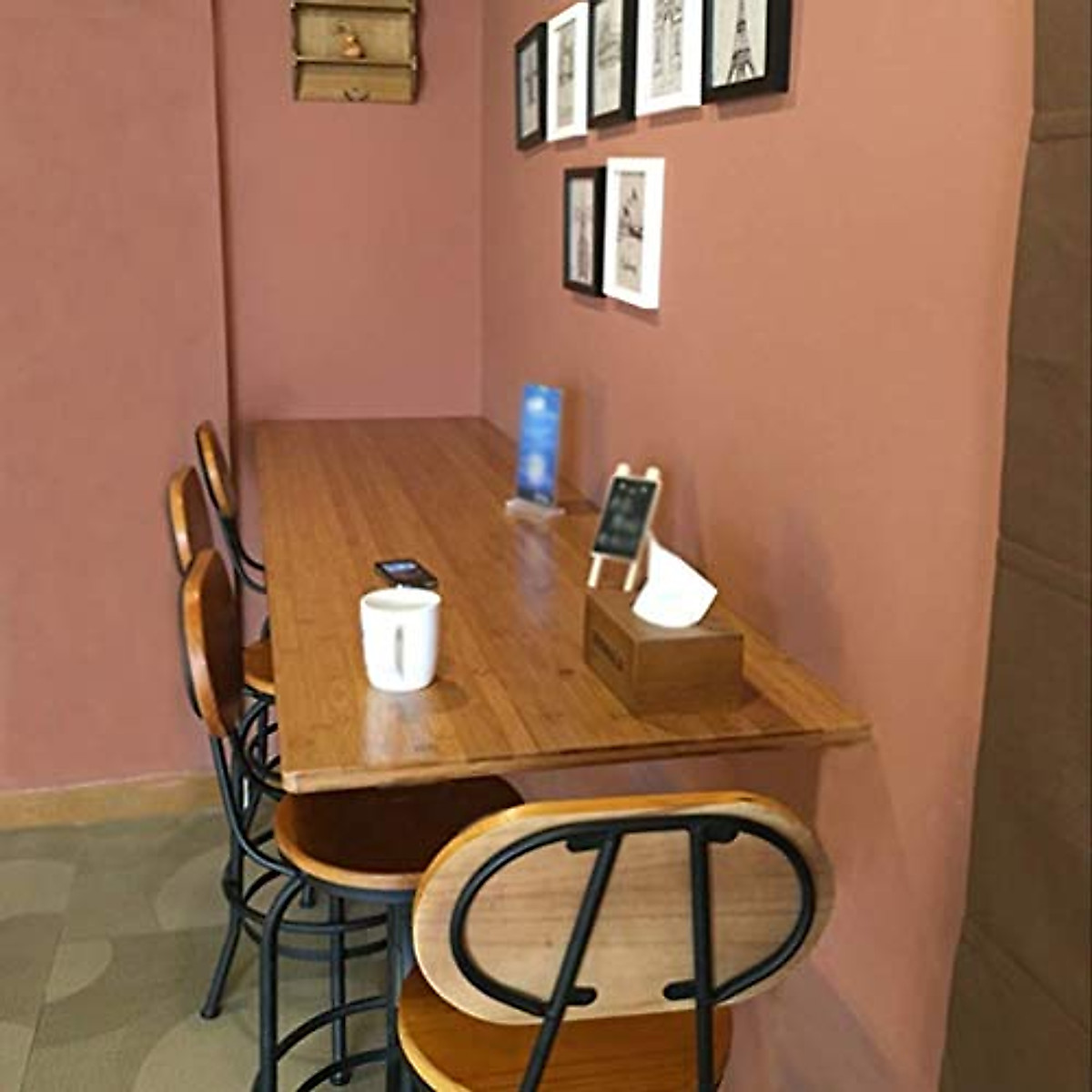 MTYLX Table,Desk,Wall Mounted Bar Dining Table,Foldable Computer Desk Learning Table,Wall-Mounted Study Desk,Size Optional,6040Cm,6040Cm