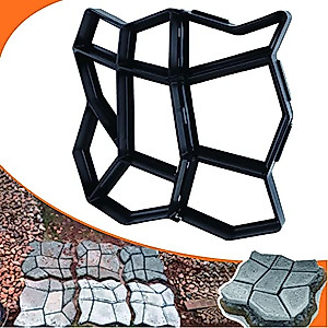 Avalution Reusable Concrete Mold 17"x17"x1.6" Walker Maker Courtyard Stepping Stone Molds Lawn Garden DIY Paving Mold(Irregular)