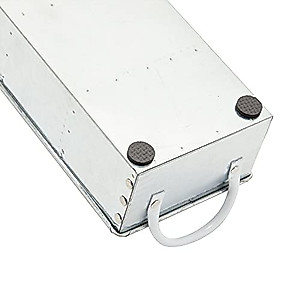 Galvanized Metal Tray Caddy with 4 Compartments for Kitchen (16.75 x 5 x 3 In)