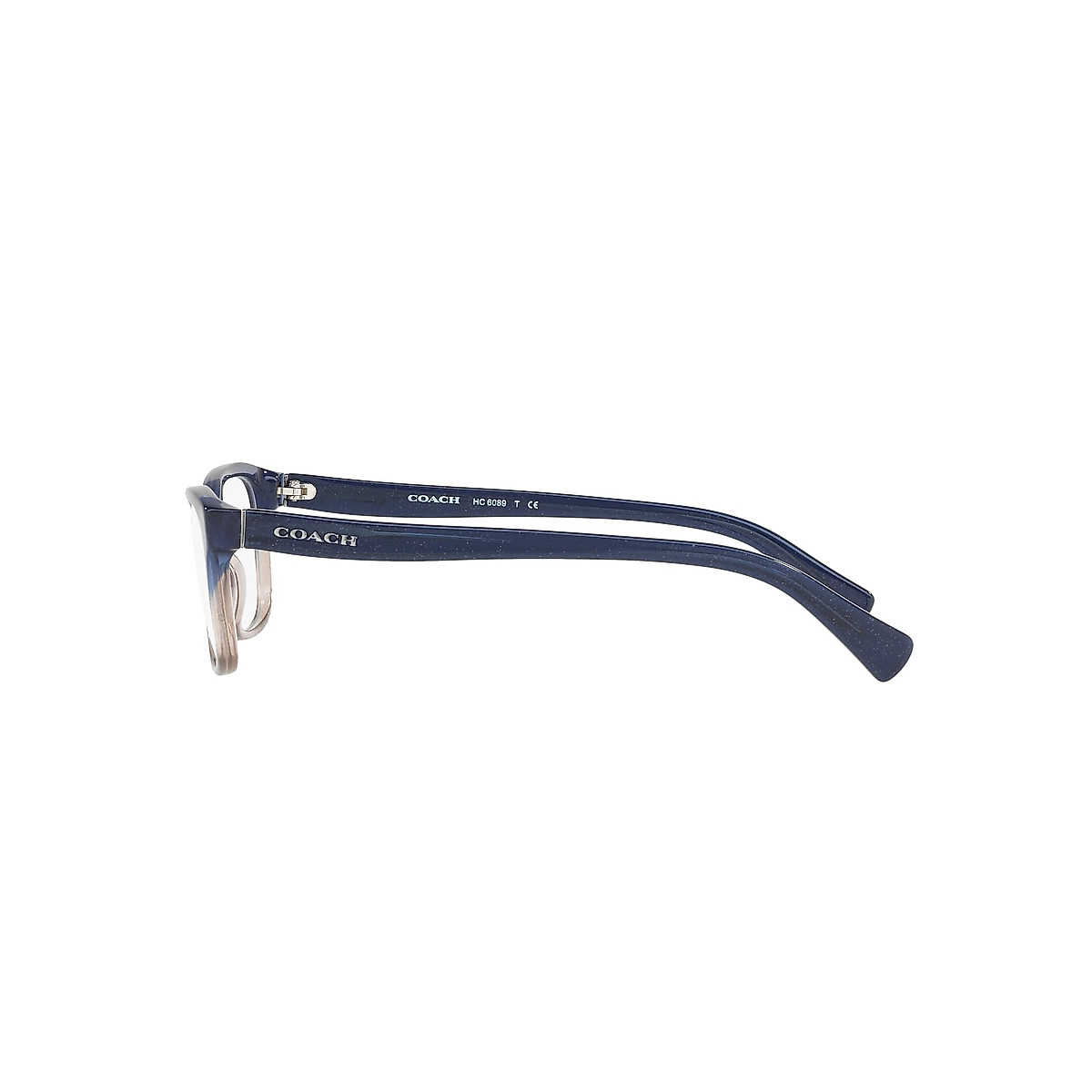 Coach HC6089 Prescription Eyewear Frames, Blue Beige Glitter Gradient/Demo Lens, 51 mm