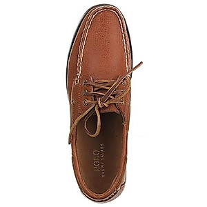 Polo Ralph Lauren mens Bienne loafers shoes, Tan Tumbled Leather, 10 US