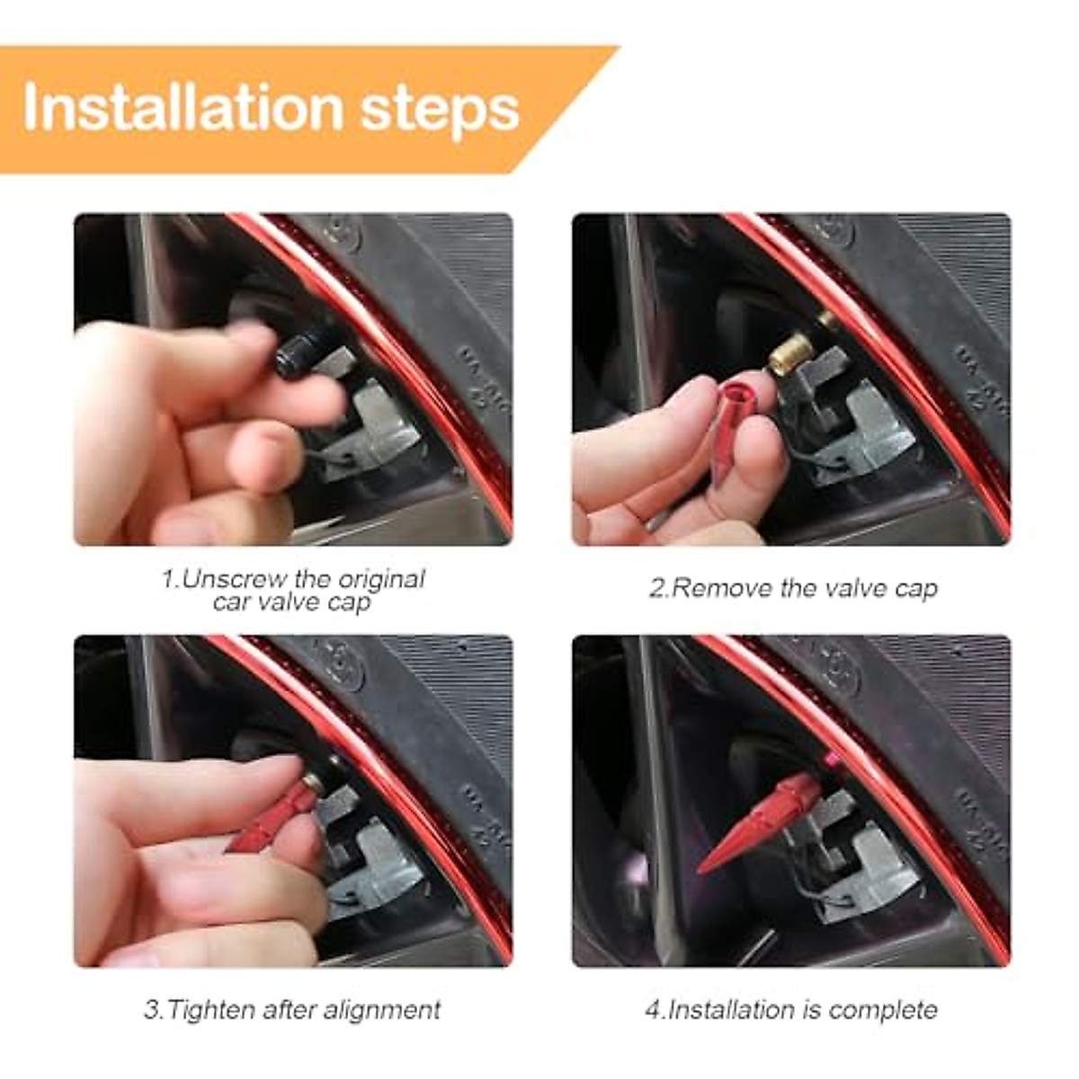 Osilly Car Tire Valve Caps, 4PCS Long Impale Spike Style Aluminum Alloy Auto Tire Wheel Valve Stem Caps, Dustproof & Waterproof, Universal for Cars, SUVs, Trucks, Bicycles and Motorcycles (Black)