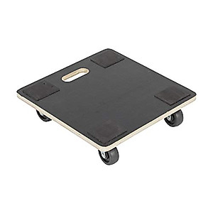Vestil HDOS-SQ-1616-400 Hardwood Dolly-Square Deck, 400# Capacity, 16x16, Black