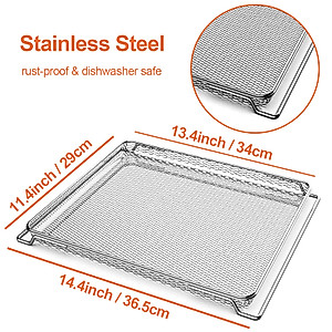 Air Fryer Oven Basket, Original Replacement Baking Trays for NINJA DT201 DT251 Foodi Digital Air Fryer Oven, Mesh Basket, Ideal Accessories for Air Frying and Dehydrating