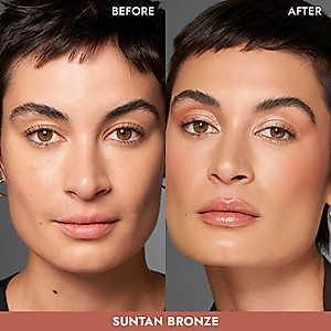 COVER FX Monochromatic Powder Bronzer Duo - Suntan Bronze - Soft Matte + Luminous Shimmer Finish - Create Custom, High Impact Bronze Glow