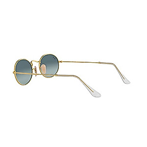 Ray-Ban RB3547 Oval Sunglasses, Gold/Blue Gradient Grey, 51 mm