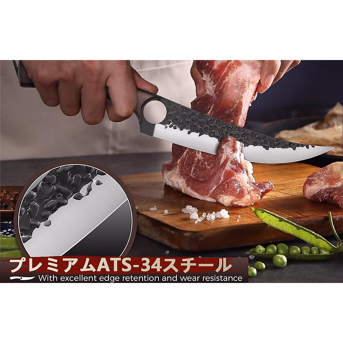 DRGSKL Serbian Chef Knife Set, Hand Forged Butcher Knife Set with Knife Bag, High Carbon Steel Kitchen Knife Set Meat Cleaver Boning Knife Viking Knife for Brisket Trimming, Gift for Dad