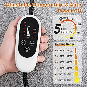 SHU UFANRO Heated Cat Bed,6 Adjustable Temperature Pet Heating Pad Indoor for Dogs Cats Waterproof Dogs Heating Mat with Timer, Auto Power Off,Chew Resistant Cord Warm House Electric Pet Pad