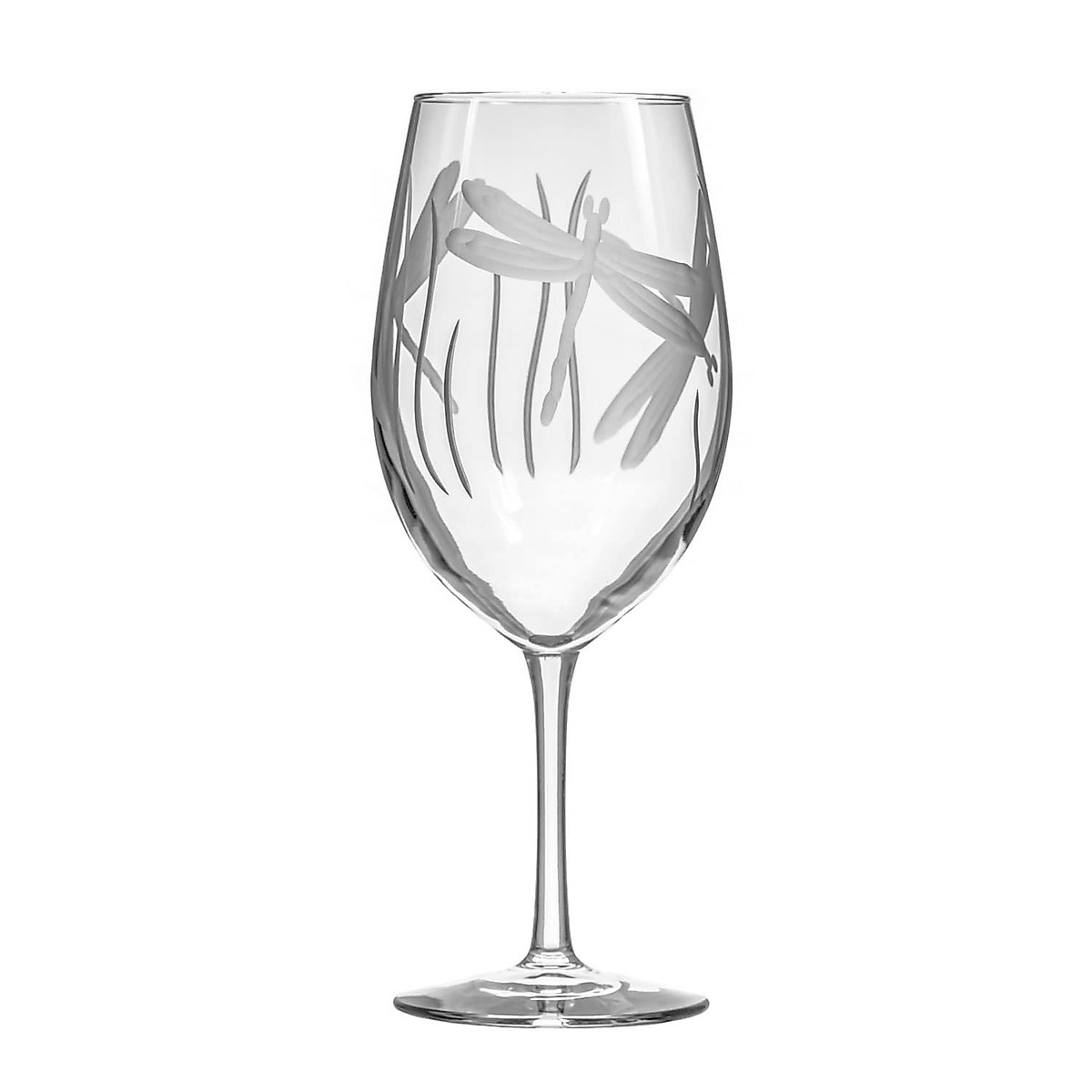 Rolf Glass Dragonfly All Purpose Wine Glass 18 ounce - Stemmed Wine Glasses Set of 4 – Lead-Free Glass- Etched Large Wine Glasses - Made in the USA - A Classic