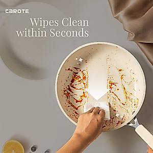 Carote 10pcs Pots and Pans Set, Nonstick Cookware Sets, Induction Pots and Pans, Kitchen Cookware Sets for Cooking with Kitchen Tools Set, Silicone Handle, Oven Safe