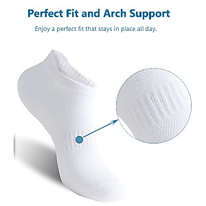 Irisbear Ankle Socks for Women Running Athletic Low Cut Tab Socks Sports No Show Socks 6-Pairs White/Black/Gray