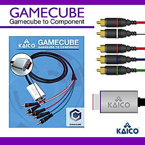 Kaico Component Cable Adapter Lead for the Nintendo GameCube Running GCVideo Lite Software – Supports Full Video and Audio. A Simple Plug and Play Component Converter for Gamecube